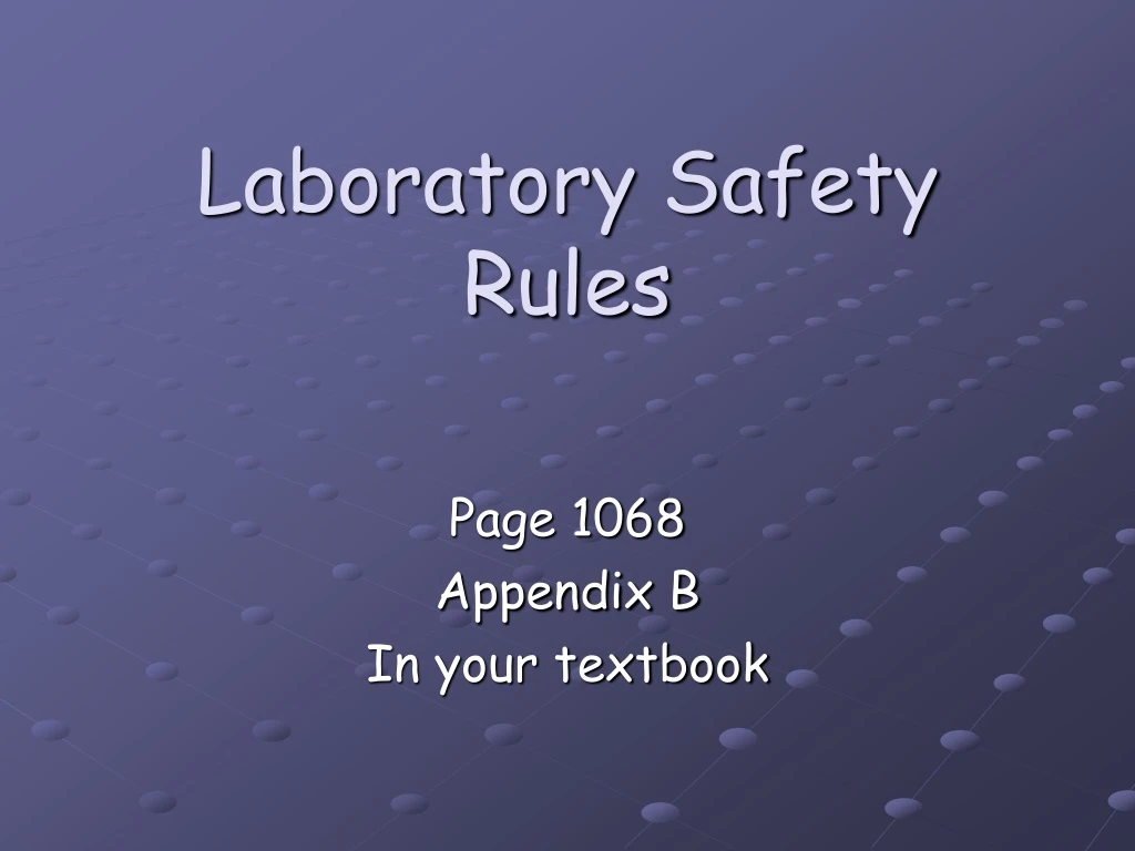 PPT - Laboratory Safety Rules PowerPoint Presentation, free download ...