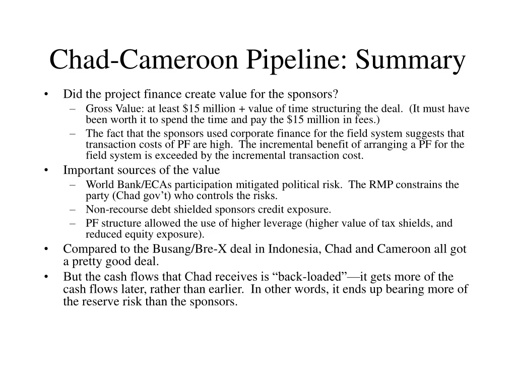 PPT - Chad-Cameroon Pipeline: Summary PowerPoint Presentation, free ...