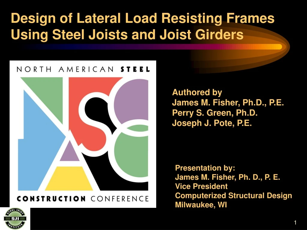 PPT - Design of Lateral Load Resisting Frames Using Steel Joists and ...
