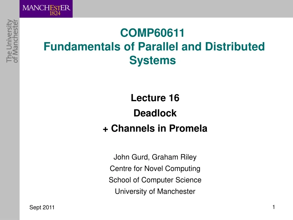 PPT - COMP60611 Fundamentals of Parallel and Distributed Systems ...