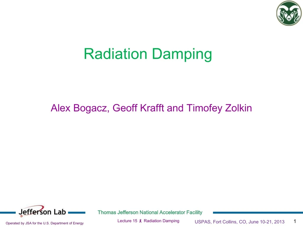 PPT - Radiation Damping PowerPoint Presentation, free download - ID:9115005