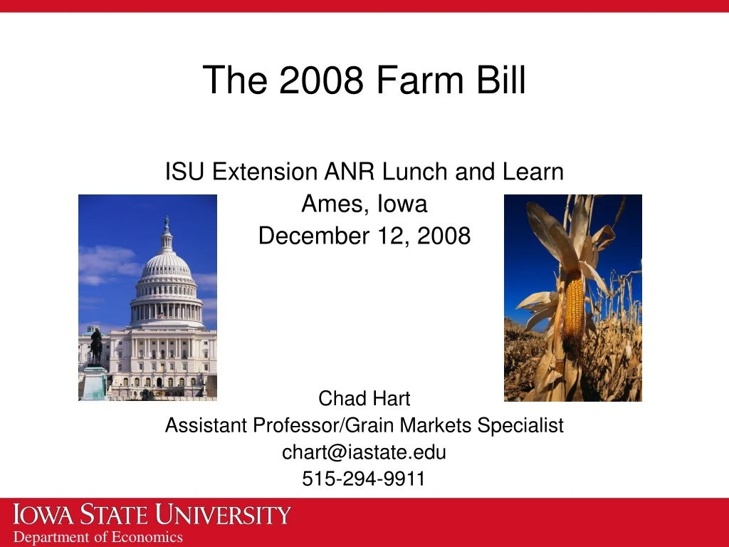 PPT - The 2008 Farm Bill PowerPoint Presentation, free download - ID ...