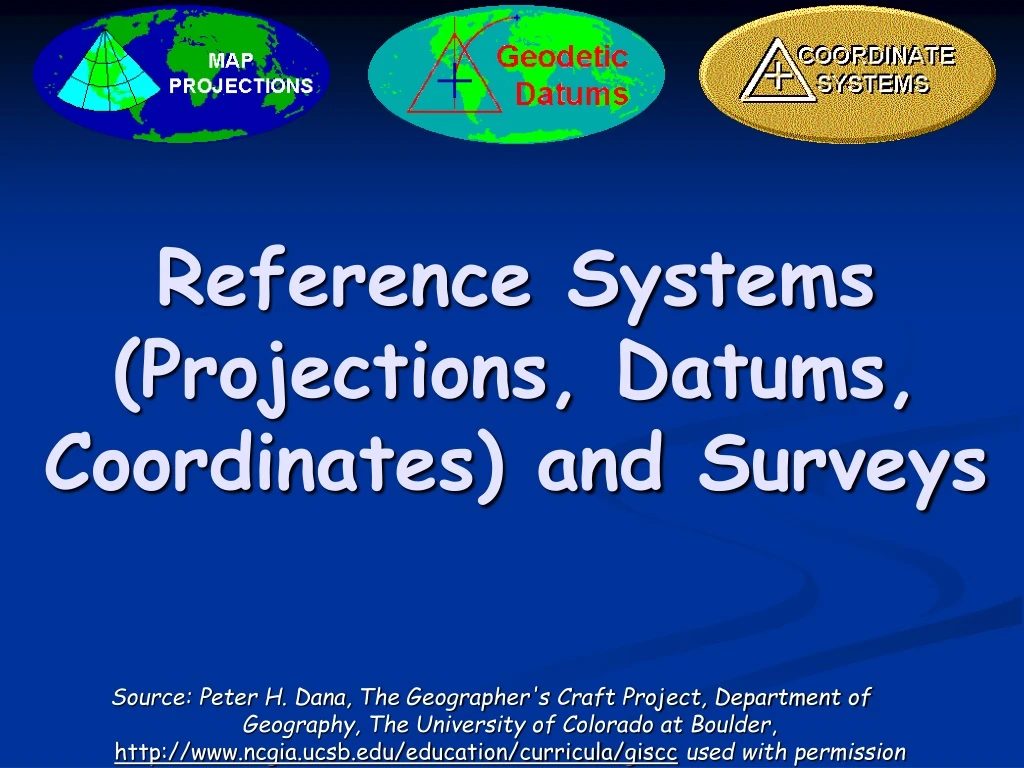 Ppt Reference Systems Projections Datums Coordinates And Surveys