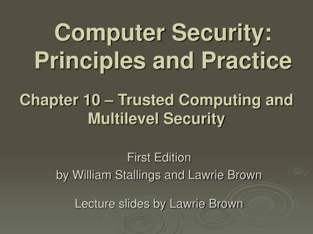 PPT - Computer Security: Principles and Practice PowerPoint ...