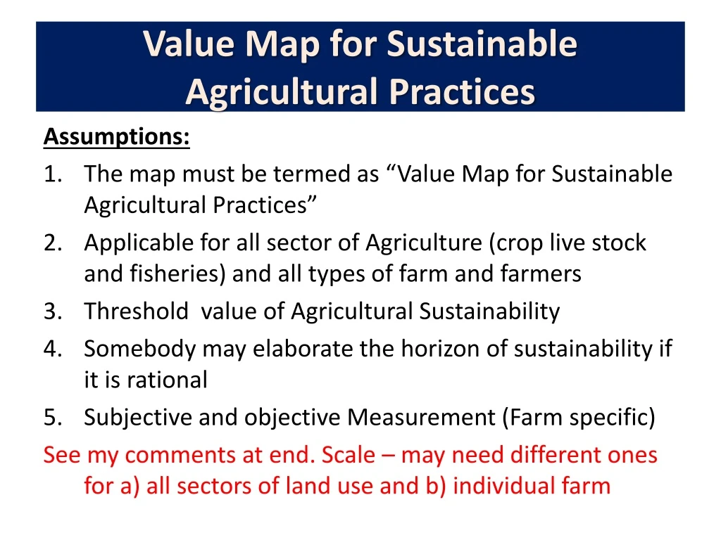 PPT - Value Map for Sustainable Agricultural Practices PowerPoint ...