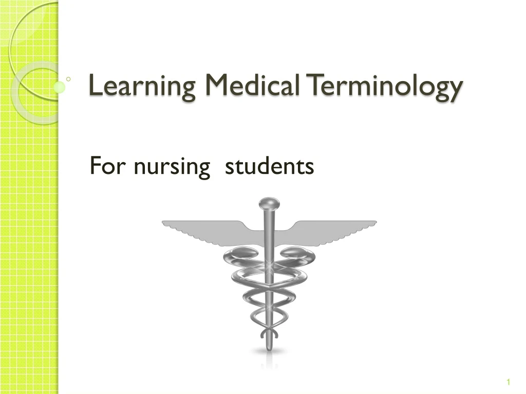 PPT - Learning Medical Terminology PowerPoint Presentation, free ...