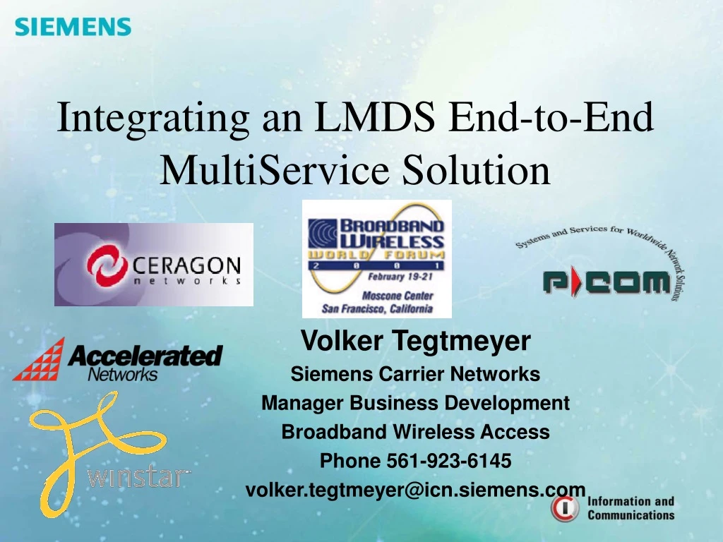 PPT - Integrating an LMDS End-to-End MultiService Solution PowerPoint ...