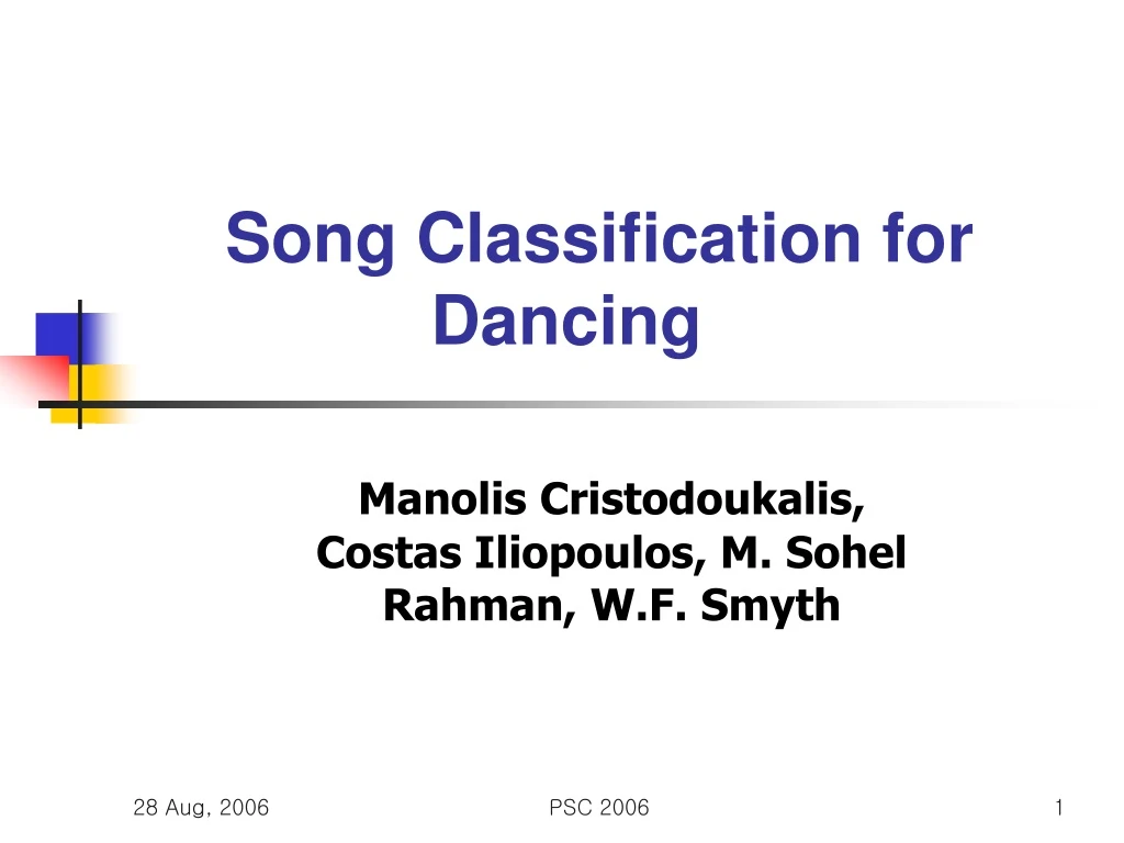 PPT - Song Classification for Dancing PowerPoint Presentation, free ...