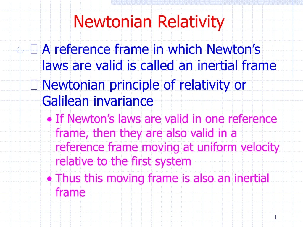 PPT - Newtonian Relativity PowerPoint Presentation, free download - ID ...