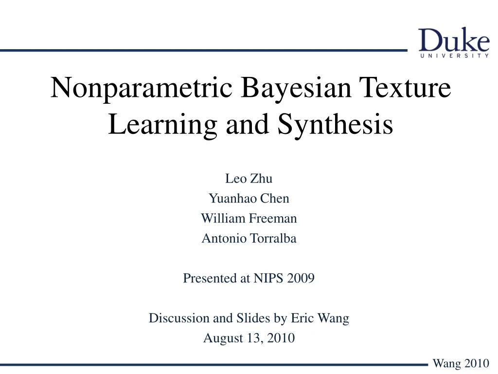 PPT - Nonparametric Bayesian Texture Learning and Synthesis PowerPoint ... PPT - Nonparametric Bayesian Texture Learning and Synthesis PowerPoint ...
