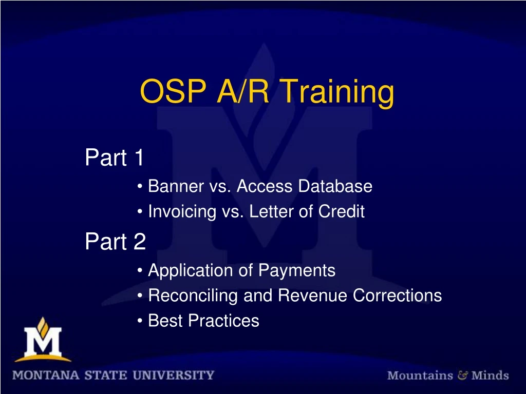 PPT - OSP A/R Training PowerPoint Presentation, free download - ID:9121689