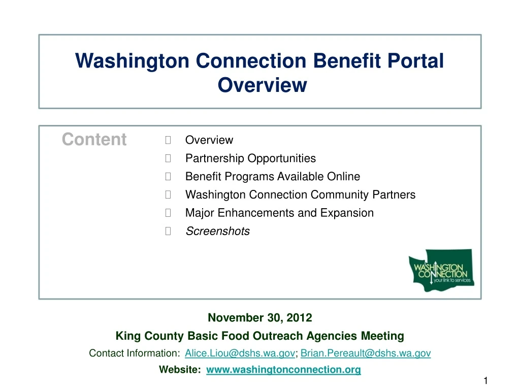 PPT - Washington Connection Benefit Portal Overview PowerPoint ...