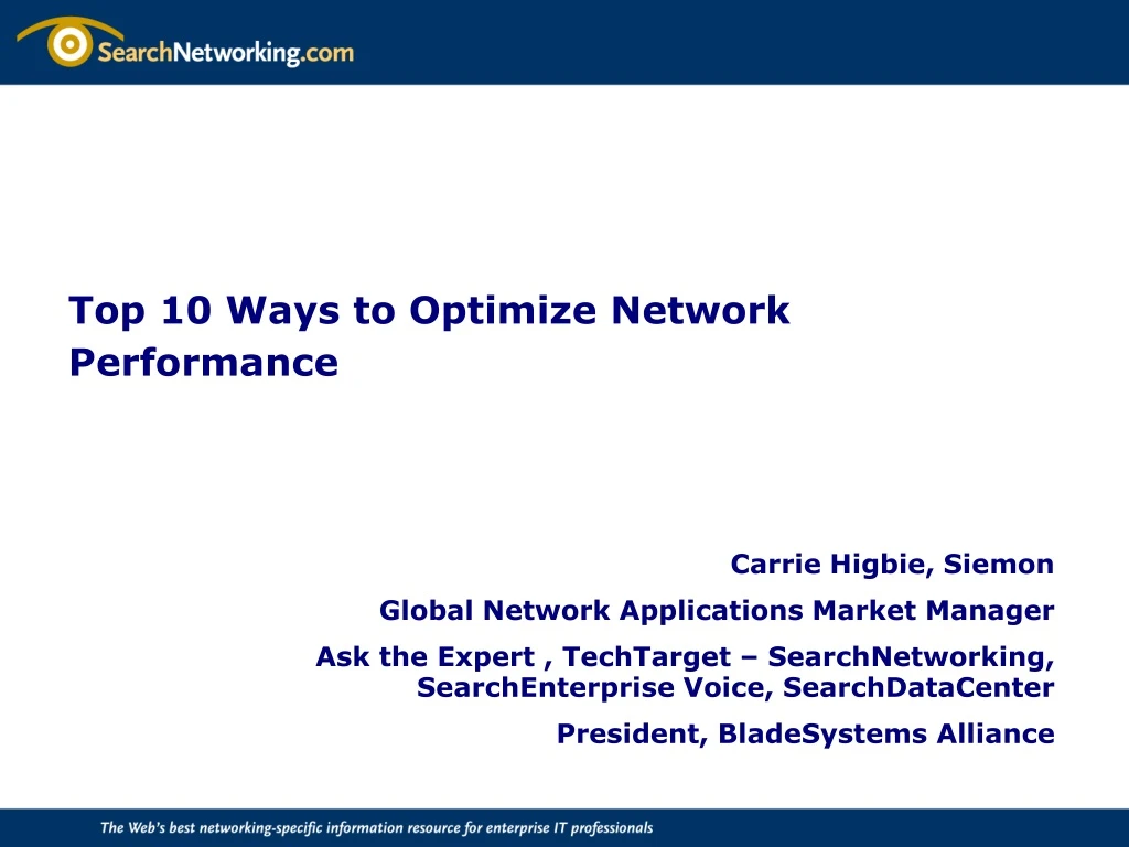 PPT - Top 10 Ways to Optimize Network Performance PowerPoint ...