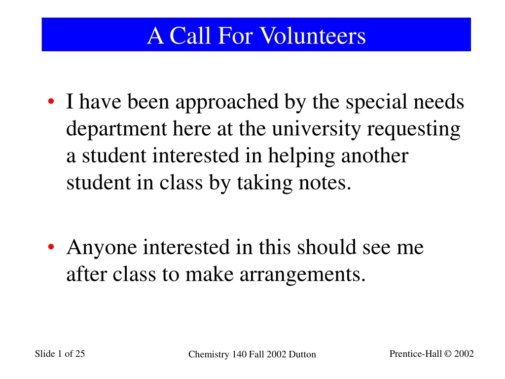 PPT - A Call For Volunteers PowerPoint Presentation, free download - ID ...
