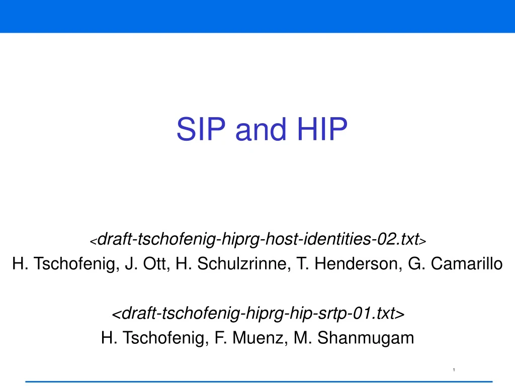 PPT - SIP and HIP PowerPoint Presentation, free download - ID:9130232