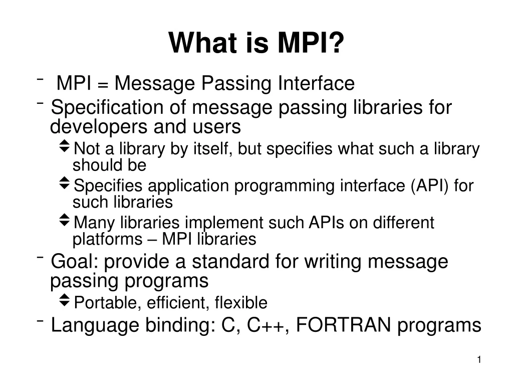 PPT - What is MPI? PowerPoint Presentation, free download - ID:9130504