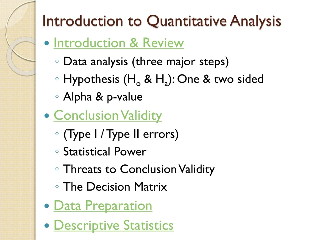 PPT Introduction To Quantitative Analysis PowerPoint Presentation