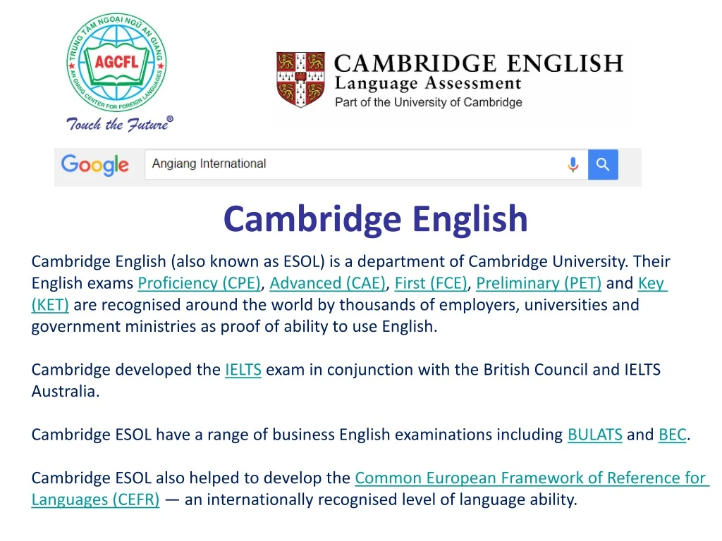 PPT - Cambridge English PowerPoint Presentation, free download - ID:9131354