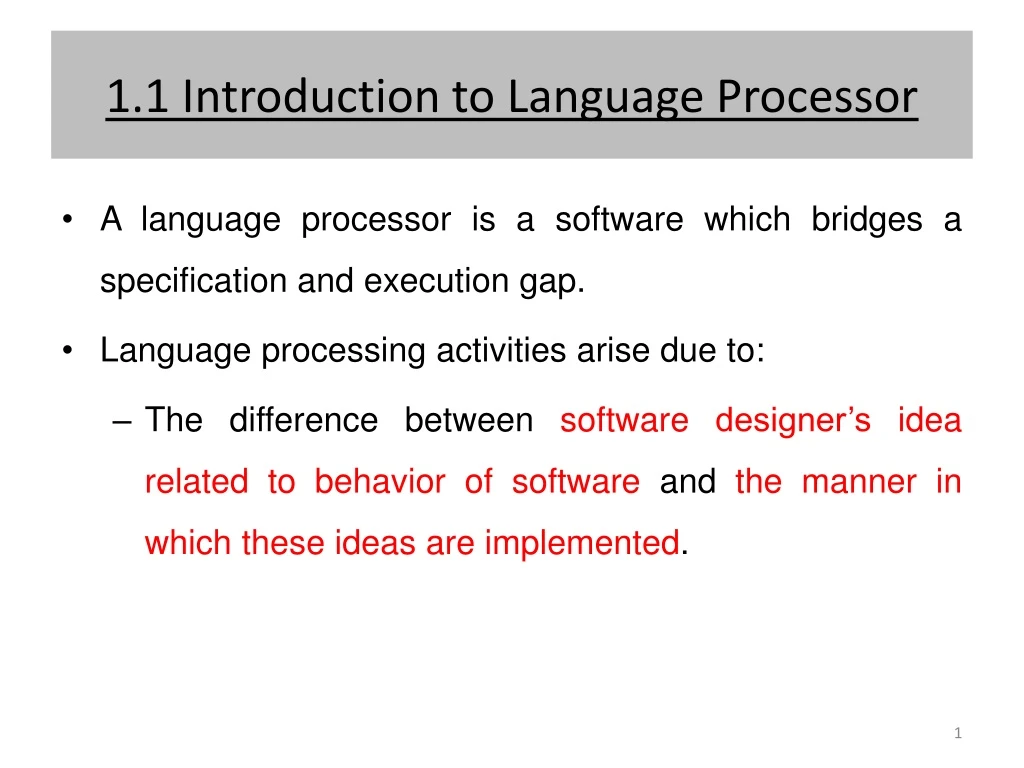PPT - 1.1 Introduction to Language Processor PowerPoint Presentation ...