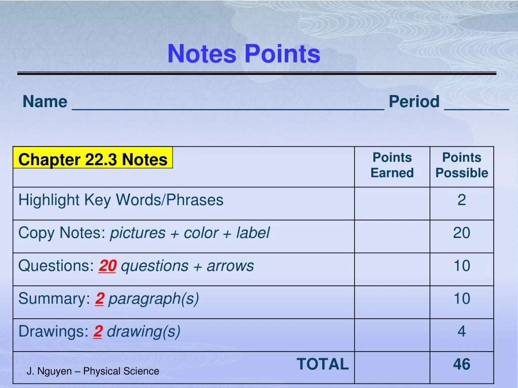 PPT - Notes Points PowerPoint Presentation, free download - ID:9134287