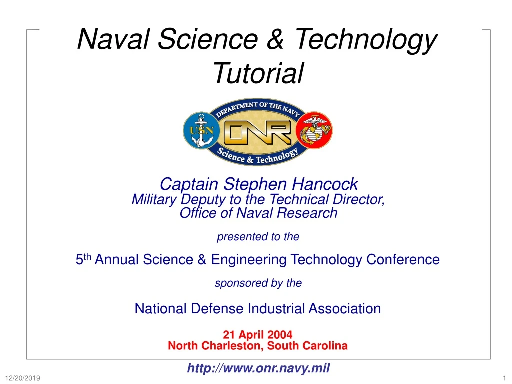 PPT - Naval Science & Technology Tutorial PowerPoint Presentation, free ...