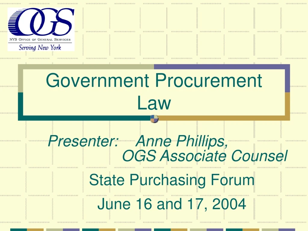 PPT - Government Procurement Law PowerPoint Presentation, free download ...