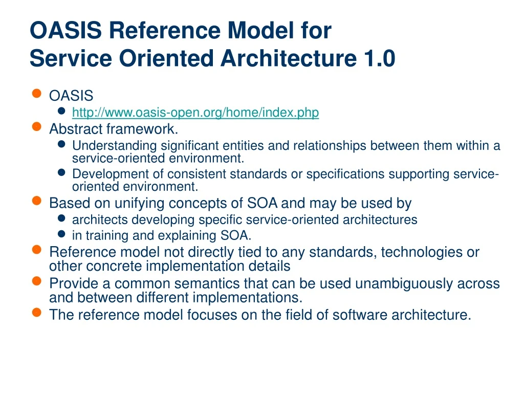PPT - OASIS Reference Model for Service Oriented Architecture 1.0 ...