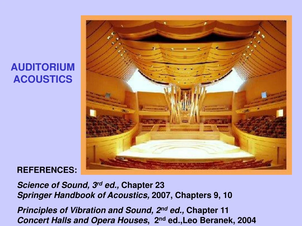 PPT - AUDITORIUM ACOUSTICS PowerPoint Presentation, free download - ID ...