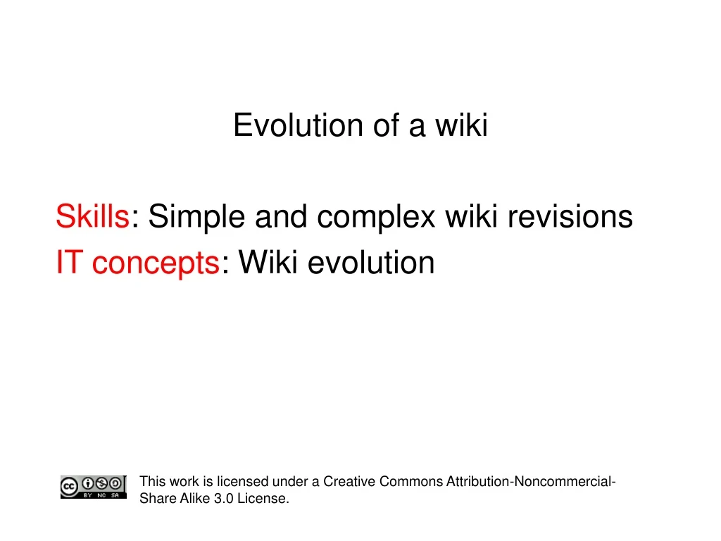 PPT - Evolution of a wiki PowerPoint Presentation, free download - ID ...
