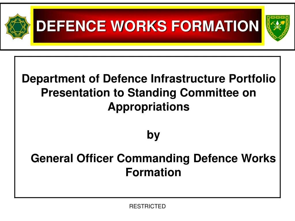 PPT - DEFENCE WORKS FORMATION PowerPoint Presentation, free download ...