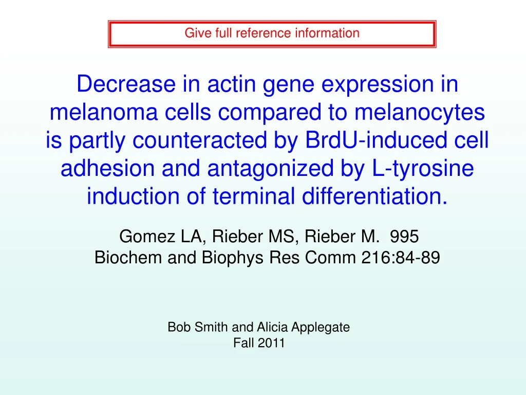 PPT - Give full reference information PowerPoint Presentation, free ...