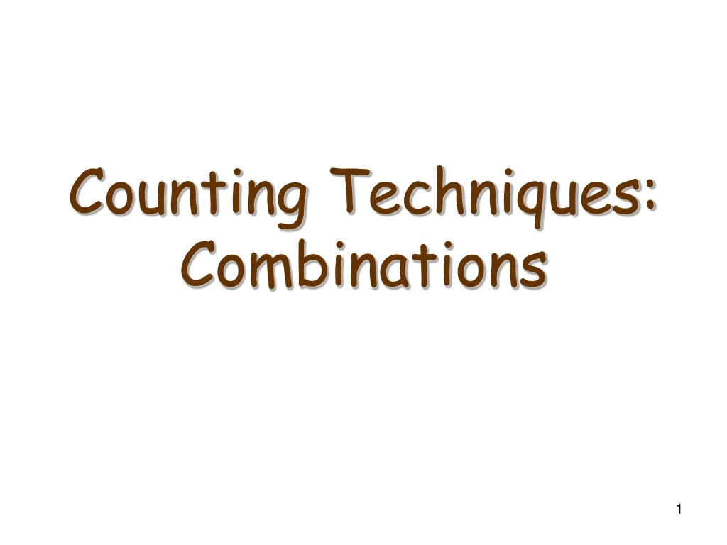 PPT - Counting Techniques: Combinations PowerPoint Presentation, free ...