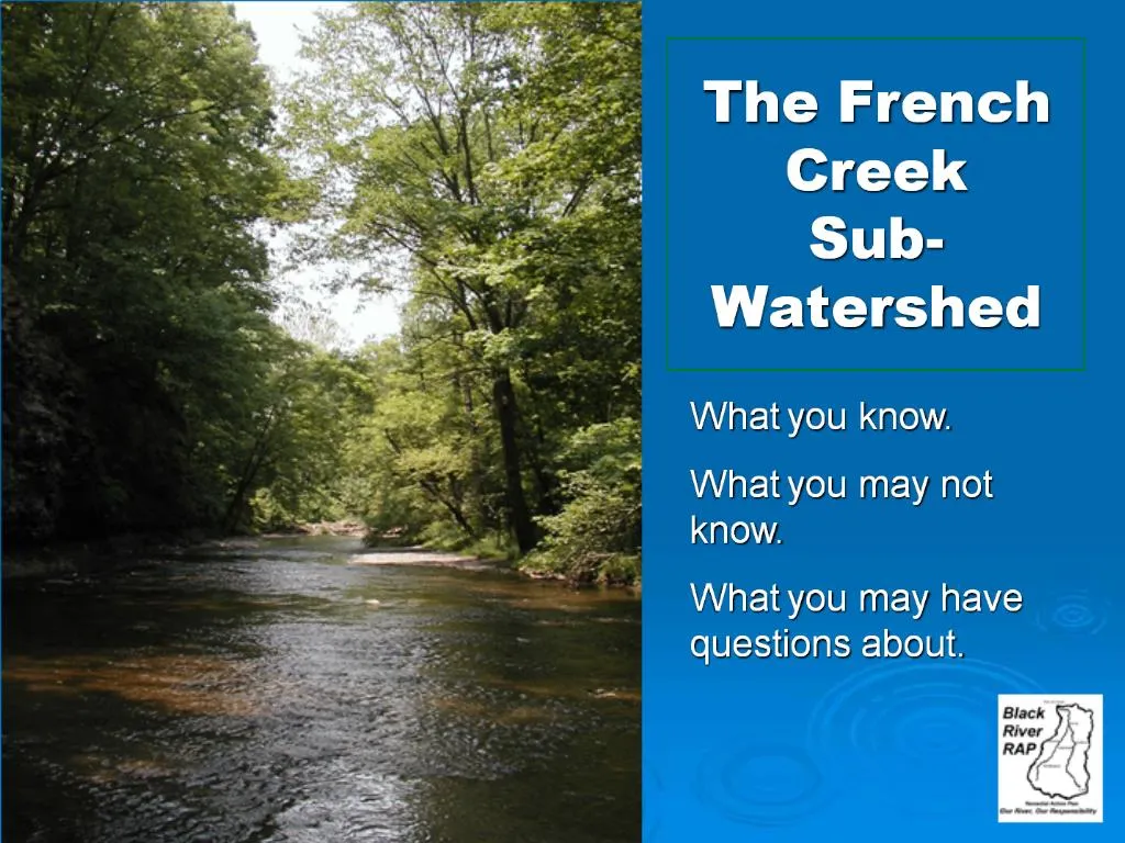 PPT - The French Creek Sub-Watershed PowerPoint Presentation, free ...
