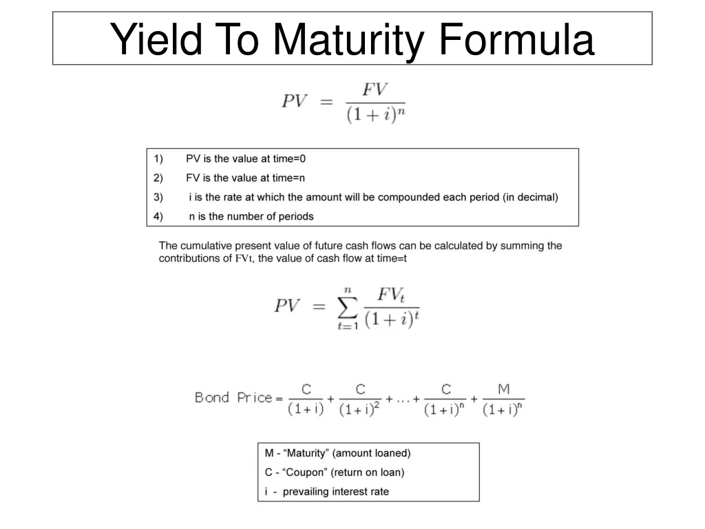 PPT - Yield To Maturity Formula PowerPoint Presentation, free download ...