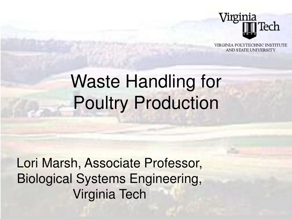 PPT - Waste Handling for Poultry Production PowerPoint Presentation ...