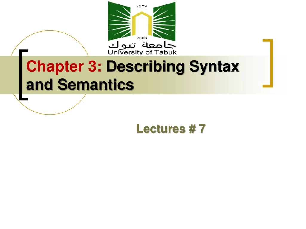 PPT - Chapter 3: Describing Syntax and Semantics PowerPoint Presentation - ID:9145254