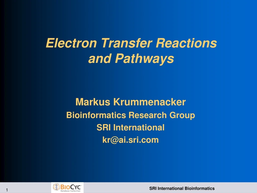 PPT - Electron Transfer Reactions and Pathways PowerPoint Presentation ...