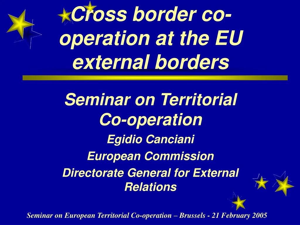 PPT - Cross border co-operation at the EU external borders PowerPoint ...