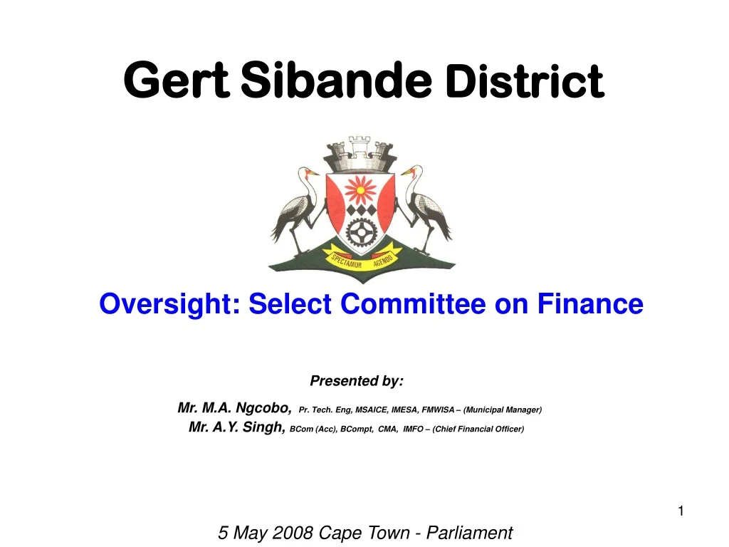 PPT - Gert Sibande District PowerPoint Presentation, free download - ID ...
