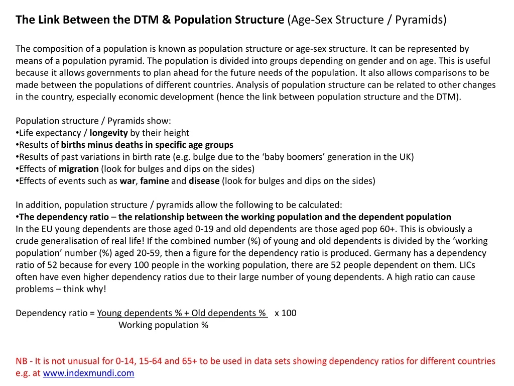 PPT - The Link Between the DTM & Population Structure (Age-Sex ...