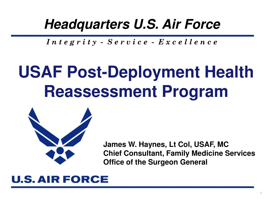 PPT - USAF Post-Deployment Health Reassessment Program PowerPoint ...