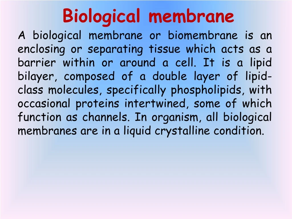 PPT - Biological membrane PowerPoint Presentation, free download - ID ...