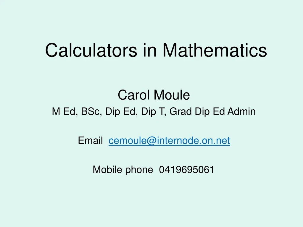 PPT - Calculators in Mathematics PowerPoint Presentation, free download ...