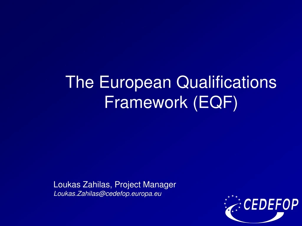 PPT - The European Qualifications Framework (EQF) PowerPoint ...