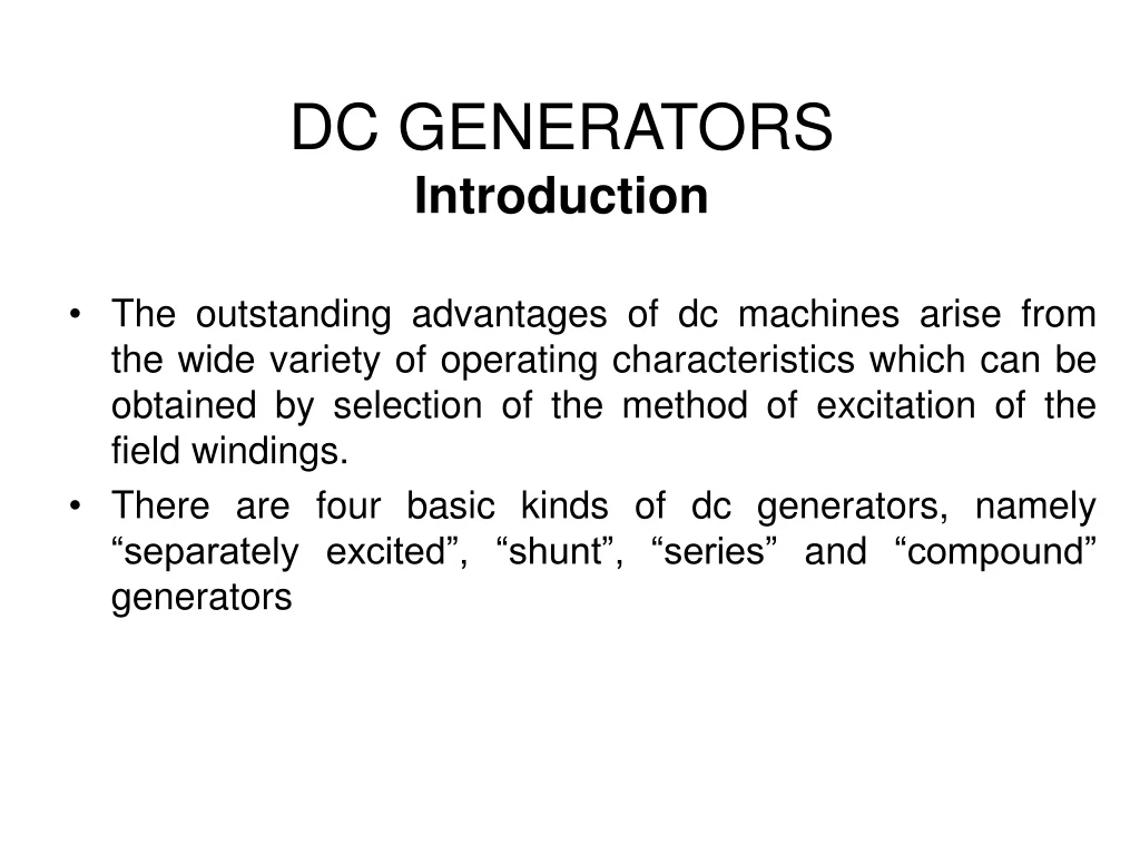 PPT - DC GENERATORS Introduction PowerPoint Presentation, free download ...