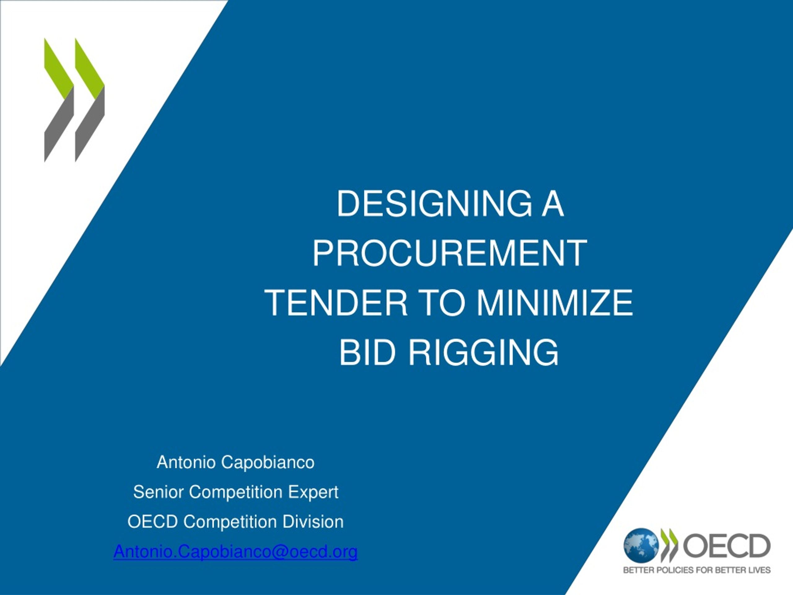 PPT - DESIGNING A PROCUREMENT TENDER TO MINIMIZE BID RIGGING PowerPoint ...