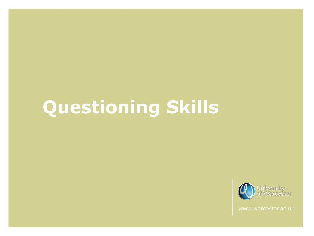 PPT - Questioning Skills PowerPoint Presentation, free download - ID ...
