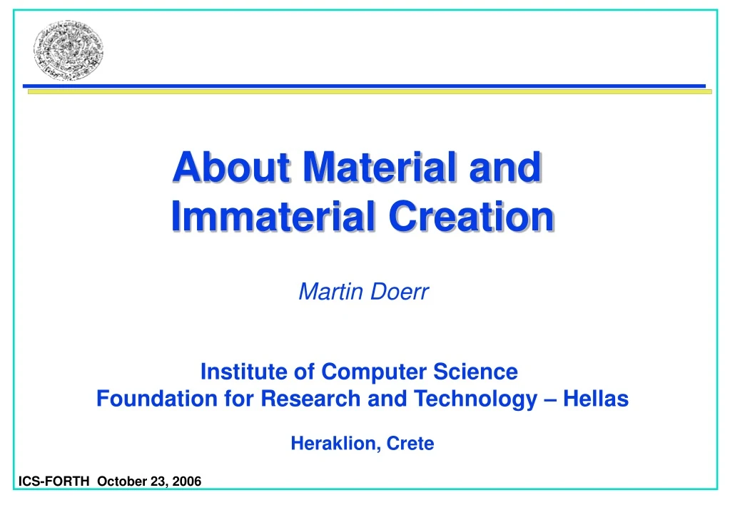 PPT - About Material and Immaterial Creation PowerPoint Presentation ...