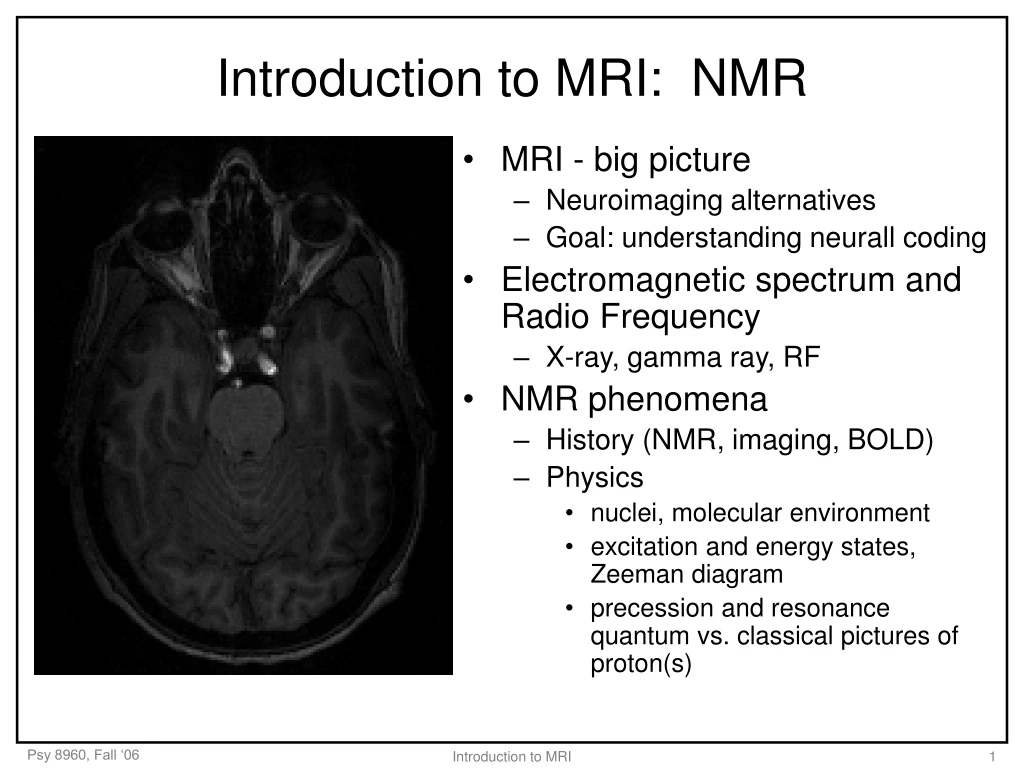 PPT - Introduction to MRI: NMR PowerPoint Presentation, free download - ID:9153758
