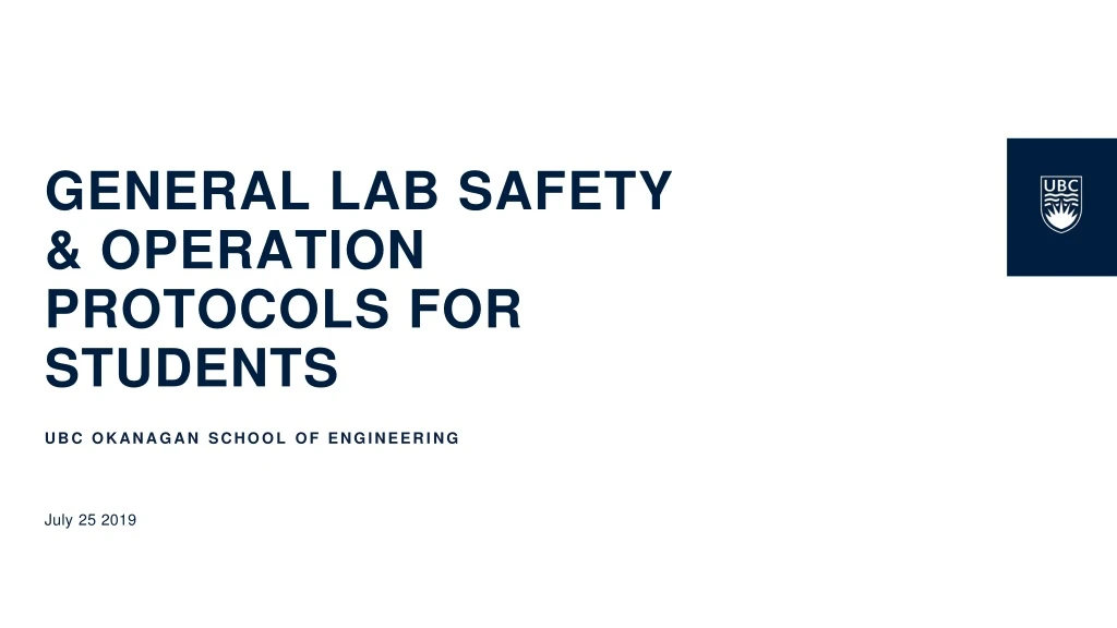 PPT - General Lab Safety & Operation Protocols for Students PowerPoint ...